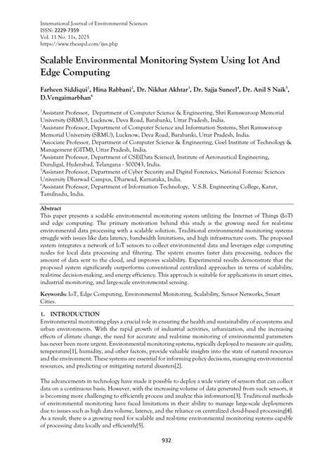 Pdf Scalable Environmental Monitoring System Using Iot And Edge Computing