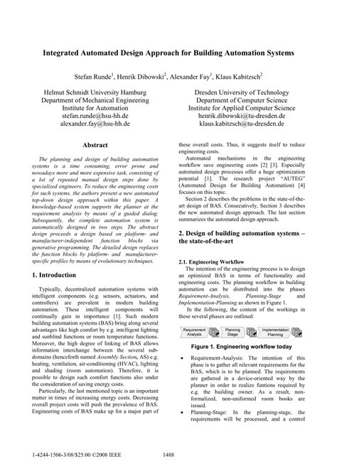 Pdf Integrated Automated Design Approach For Building Automation Systems