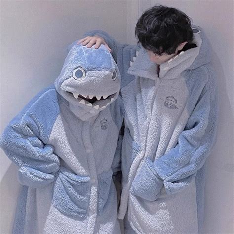 Fooi 귀여운 상어 잠옷 소프트 극세사 겨울잠옷 상하의세트 에이블리