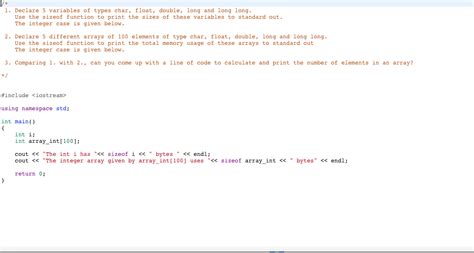 Solved Declare 5 Variables Of Types Char Float Double