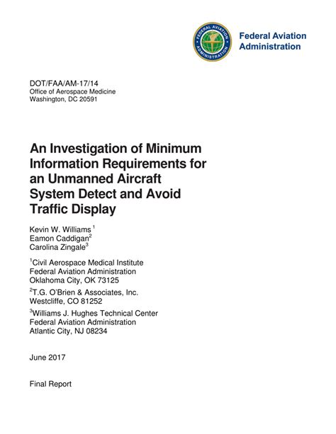 Pdf An Investigation Of Minimum Information Requirements For An Unmanned Aircraft System