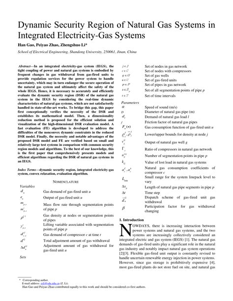 Pdf Dynamic Security Region Of Natural Gas Systems In Integrated