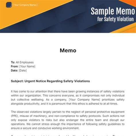 Free Sample Memo For Safety Violation Template To Edit Online Free Sample Memo For Safety Violation Template To Edit Online