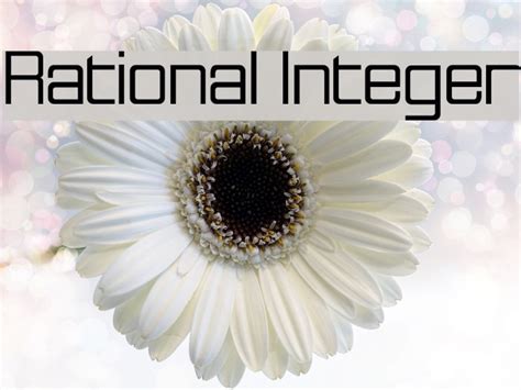 Rational Integer Font