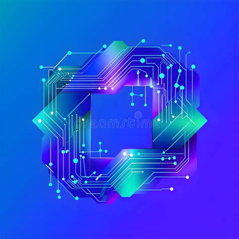 Interlocking Geometric Shapes That Morph Into Circuits Symbolizing Ai Logic And Algorithms