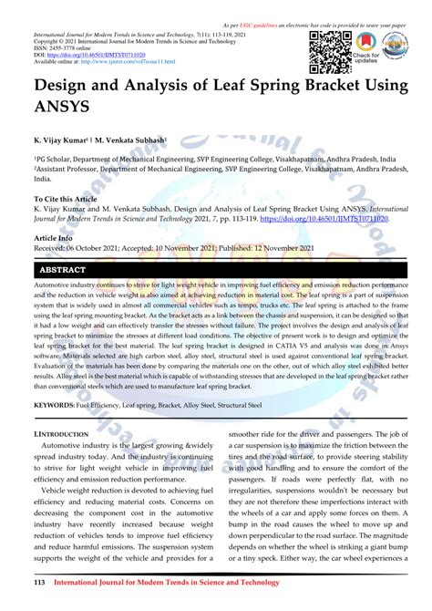 Pdf Design And Analysis Of Leaf Spring Bracket Using Ansys