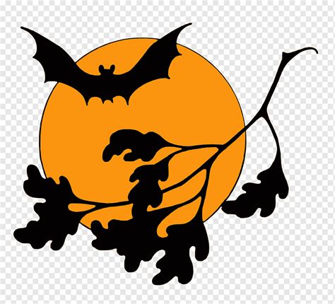 할로윈 달빛 문 박쥐 밤 무서운 신비 어두운 실루엣 매직 Png Pngwing