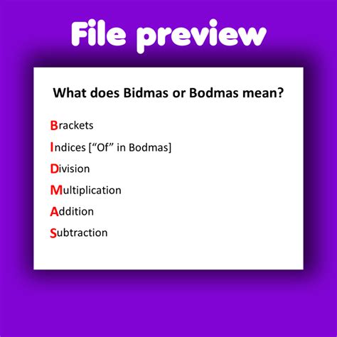 Gcse Bidmasbodmas Notes And Worked Examples Andy Lutwyche