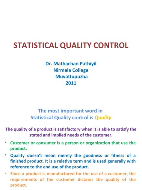 Statistical Quality Control