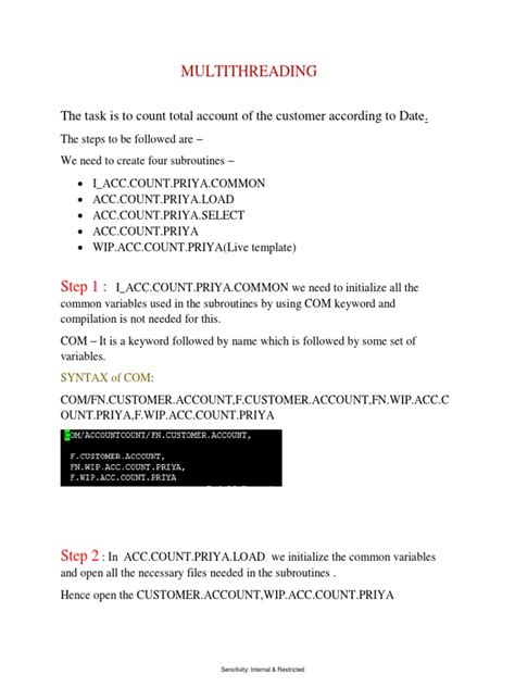 Multithreading Steps Pdf Subroutine Computer Programming