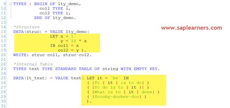 What Is Let Keyword In Abap 74