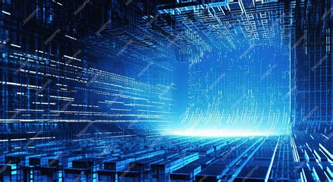 Premium Ai Image Futuristic Data Flow Data Transfer Technology