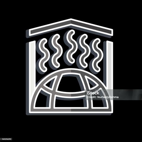 아이콘 온실 효과 기후 변화 기호와 관련이 있습니다 광택 스타일 심플한 디자인 편집 가능 간단한 그림 개발에 대한 스톡 벡터 아트 및 기타 이미지 Istock