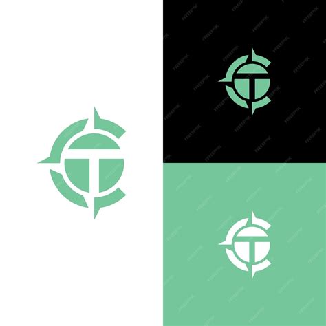 Premium Vector Tc Initials Logo Clean Minimal Logo Compass Shape