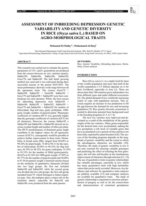 Pdf Assessment Of Inbreeding Depression Genetic Variability And