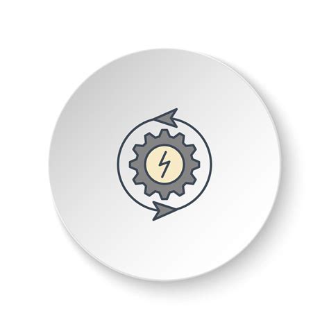 Round Button For Web Icon Settings Eco Energy Button Banner Round Badge Interface For