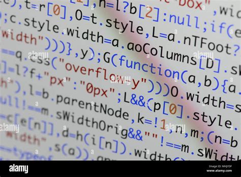 Real Java Script Code Developing Screen Programing Workflow Abstract Algorithm Concept Closeup
