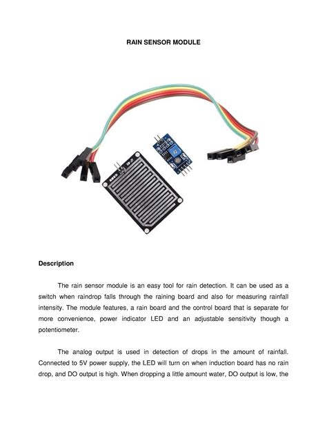 Rain Sensor Module It Can Be Used As A Switch When Raindrop Falls Through The Raining Board
