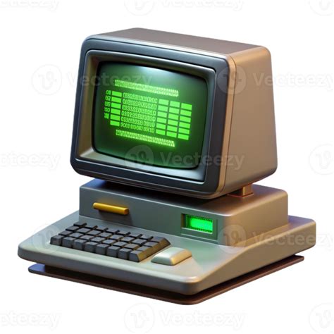 Elegant Contemporary A Vintage Computer Terminal Displaying Cryptic Code Green Text On A Black