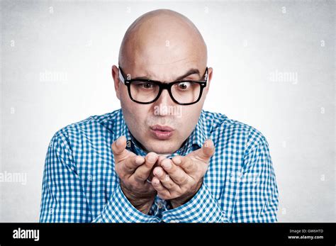 Man Blowing Hand Stock Photo Alamy