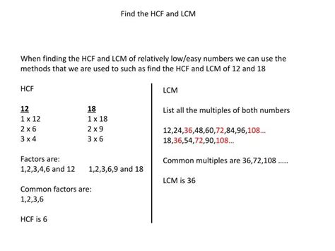 PPT Find The HCF And LCM PowerPoint Presentation Free Download ID 2936472
