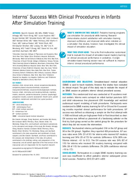 pdf the effect of a simulation based mastery learning intervention on