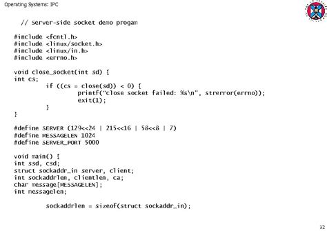Operating Systems IPC Inter Process Communication Message Passing