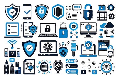 A Collection Of 30 Icons Representing Various Aspects Of Cybersecurity And Data Protection