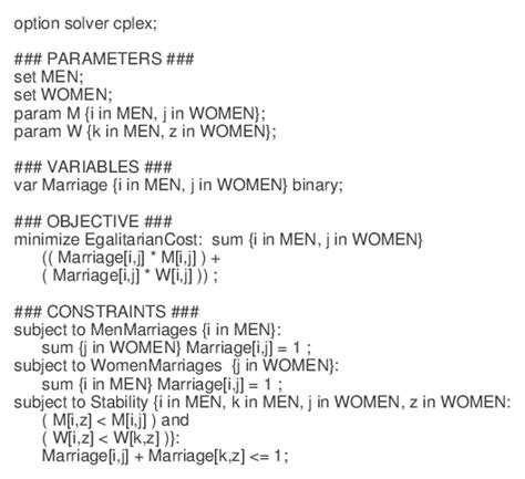 The File Storing The Model For Our Example In Ampl Download