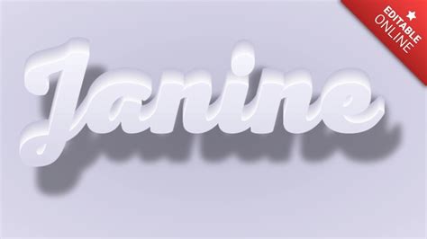 Janine White Cream 3d Text Effect Generator