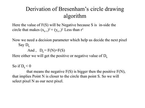 Bresenham Circle Algorithm Ppt