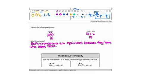 Simplifying Algebraic Expressions Guided Notes Practice Worksheet Video Lesson