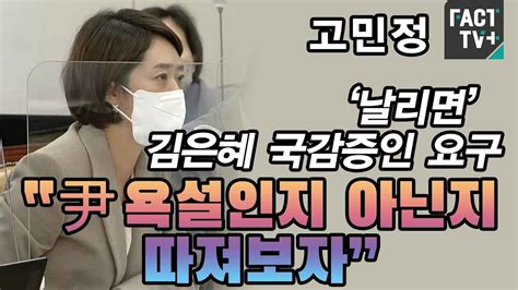 고민정 ‘날리면 김은혜 국감증인 요구“尹 욕설인지 아닌지 따져보자” Youtube