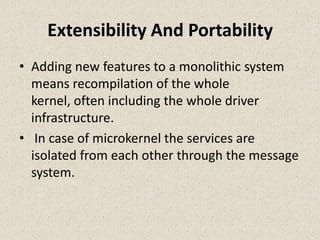Monolithic Kernel Vs Microkernel Pptx