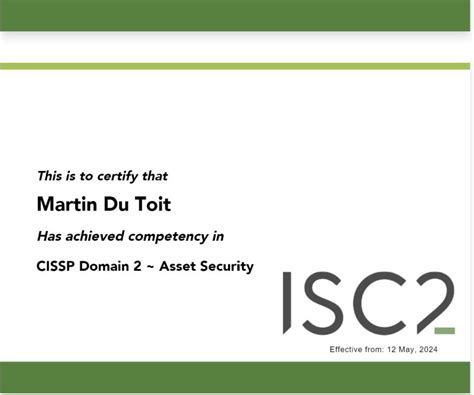 Cissp Domain 2 ~ Asset Security Martin Du Toit
