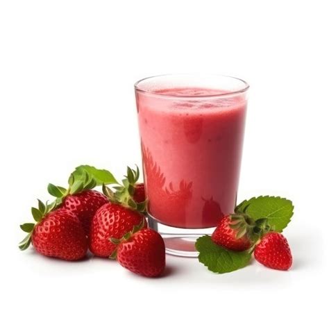 Premium Photo Strawberry Juice With Isolated White Background
