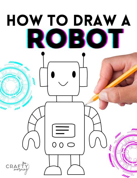 How To Draw A Robot Easy Version Crafty Morning