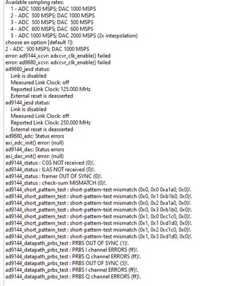 ADC DAC Sampling Frequency Kcu105 And Daq2 Q A Microcontroller No OS Drivers EngineerZone