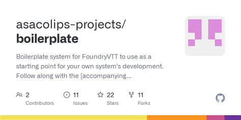 Github Asacolips Projectsboilerplate Boilerplate System For