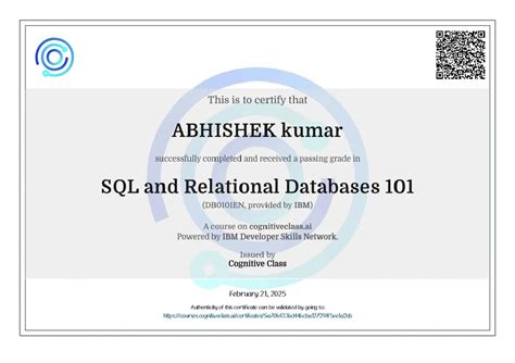I M Thrilled To Share That Ive Recently Earned My Certificate In Mysql And Relational