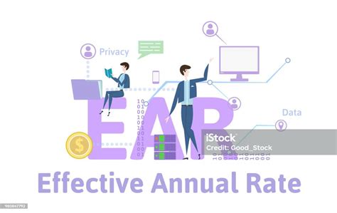 귀 효과적인 연간 비율입니다 키워드 편지와 아이콘 개념 테이블입니다 흰색 바탕에 색된 평면 벡터 일러스트입니다 개념에 대한 스톡 벡터 아트 및 기타 이미지 Istock