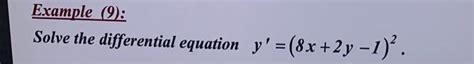 Solved Example 9 Solve The Differential Equation Chegg Com