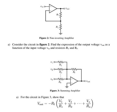 solved vino vout re ri figure 2 non inverting amplifier a
