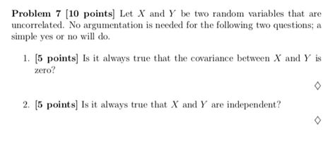 Solved Problem 7 10 Points Let X And Y Be Two Random