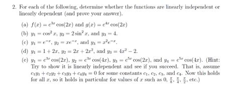 solved for each of the following determine whether the