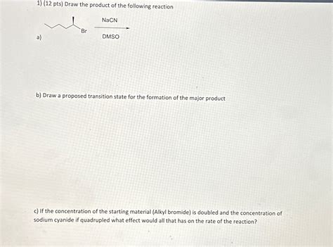 Solved Draw The Product Of The Following Reactionb ﻿draw A