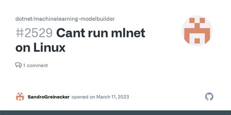 Cant Run Mlnet On Linux · Issue 2529 · Dotnetmachinelearning