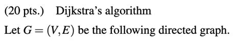 Solved Pts Dijkstra S Algorithm Let G V E Be The Chegg