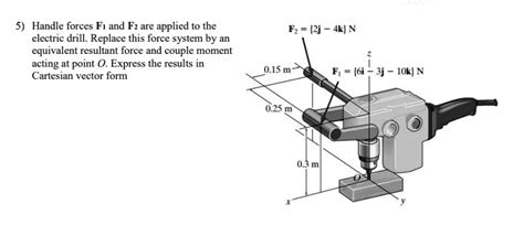 5 Handle Forces F1 And F2 Are Applied To The Electric Drill Replace This Force System By An