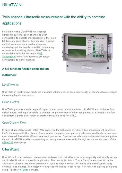 Ultrasonic Dual Measurement Megatron Electronics And Controls